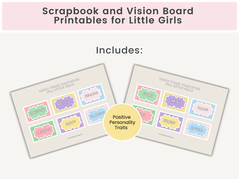 Scrapbook and Vision Board Printable Cards for Little Girls - Little ...