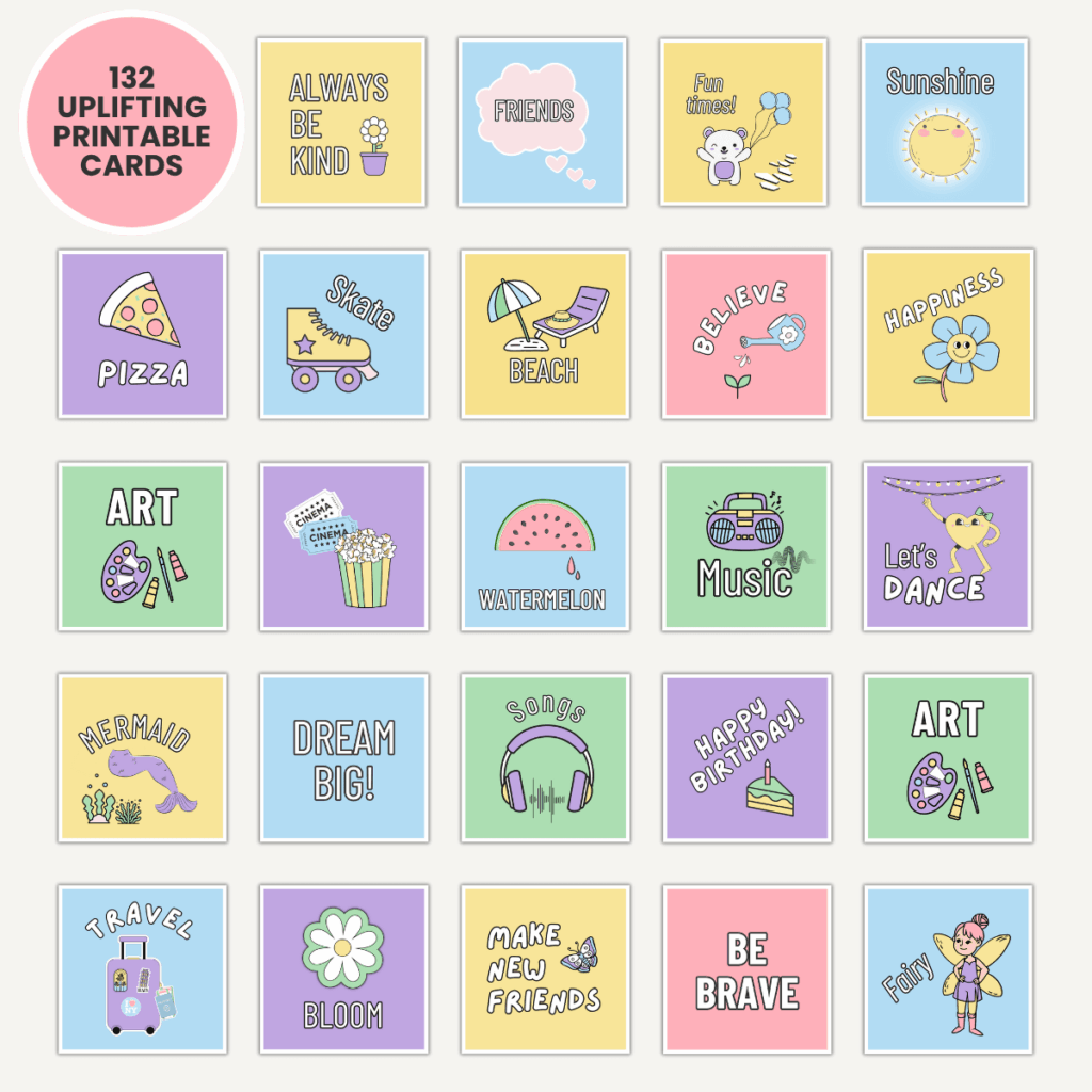 Scrapbook and Vision Board Printable Cards for Little Girls - Little ...